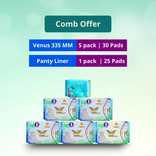 Venus Glory 335 MM 5 Pack and Panty Liner 1 Pack - venus